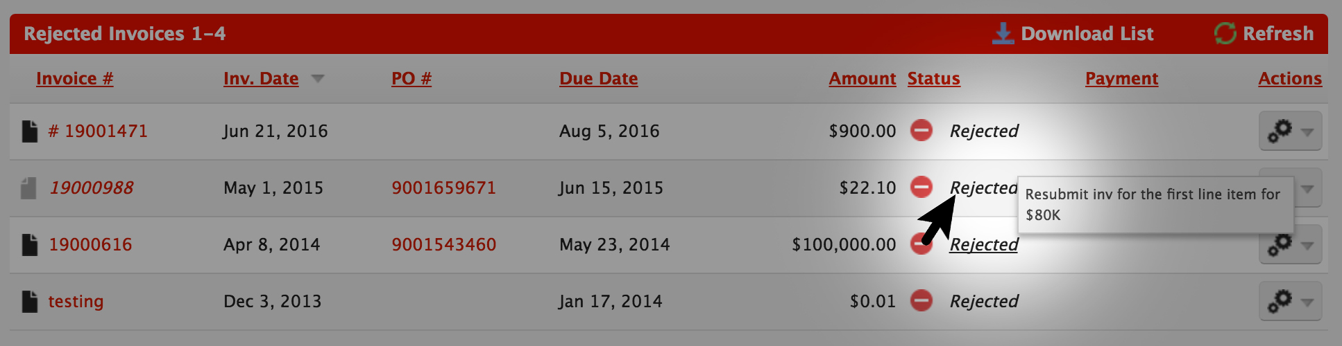 Q. Why was my invoice rejected/voided?: 000003526