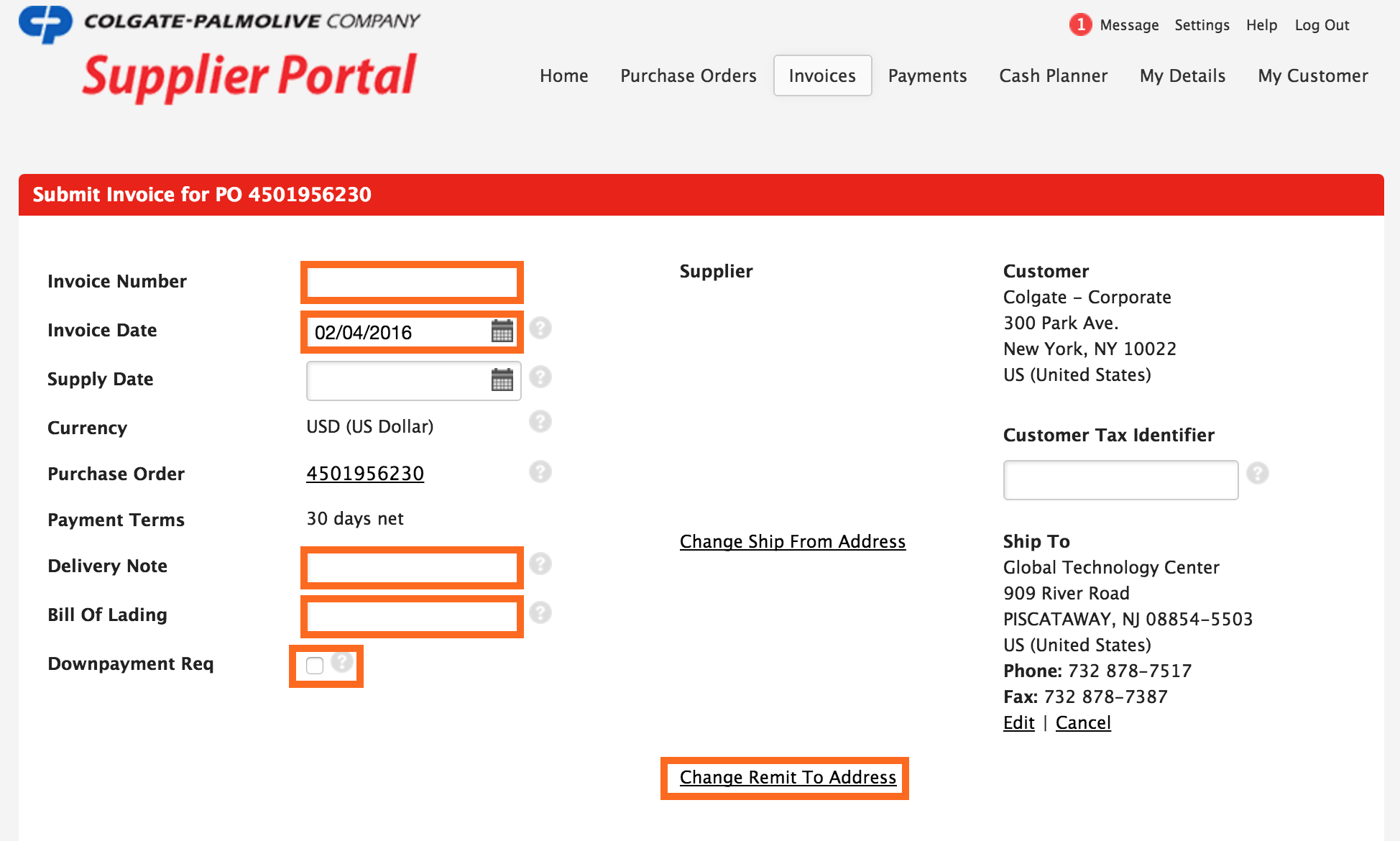 Colgate-Palmolive - How to create a PO based invoice.: 000005813