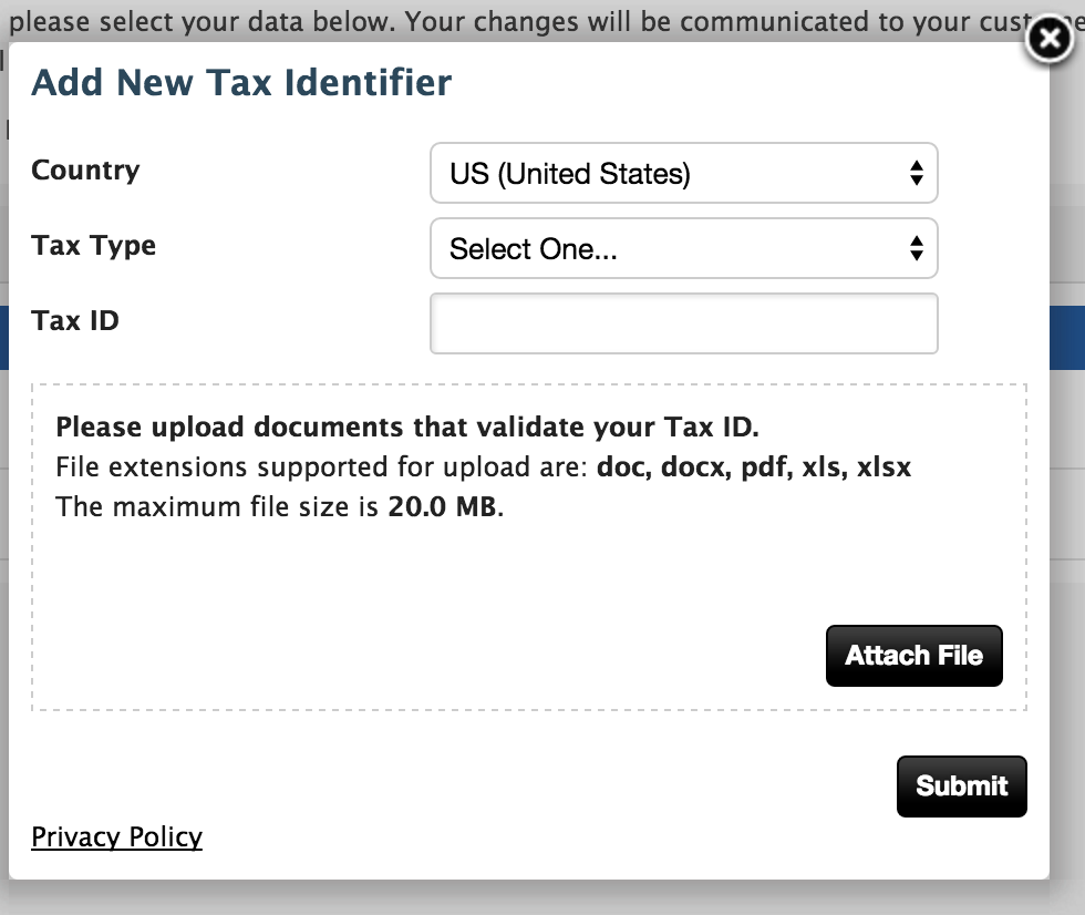 Honda - How do I update my TAX ID?: 000006536