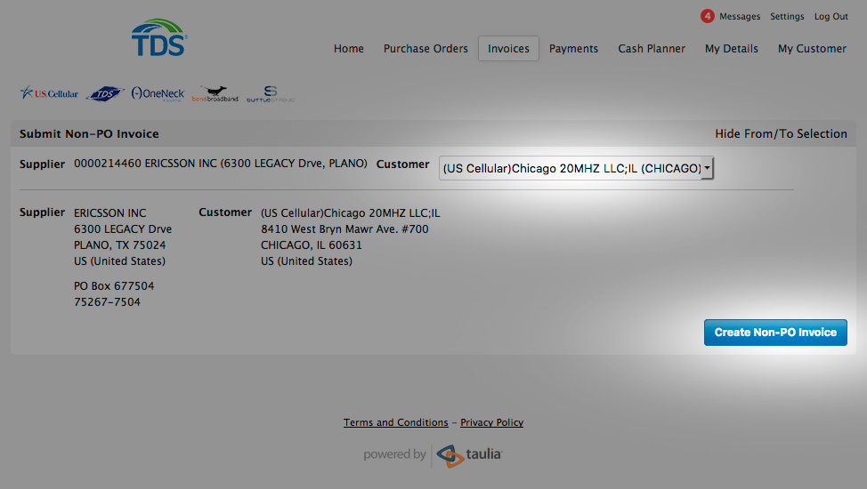Telephone and Data Systems - How do I create a non-PO based invoice ...