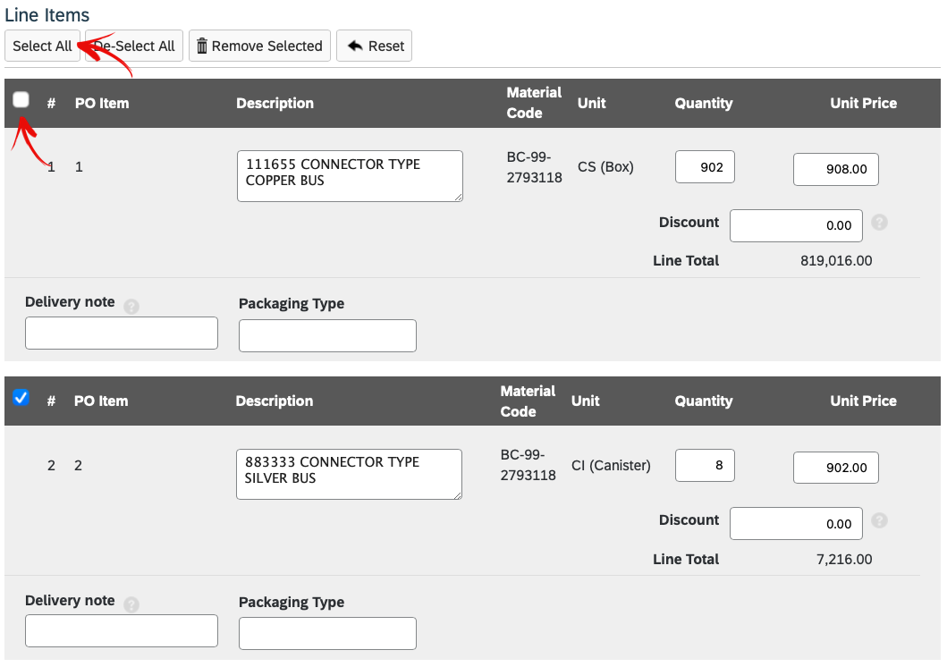 Q. How do I remove line items from a PO that I currently do not want to ...