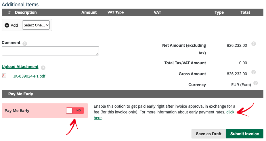 Q. How do I request early payment for my invoice?: 000003463
